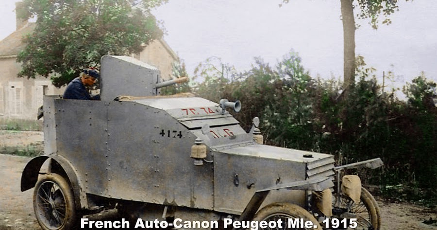 Armored Cars in the WWI: French Peugeot Auto-Canon (Armored Car) Mle ...