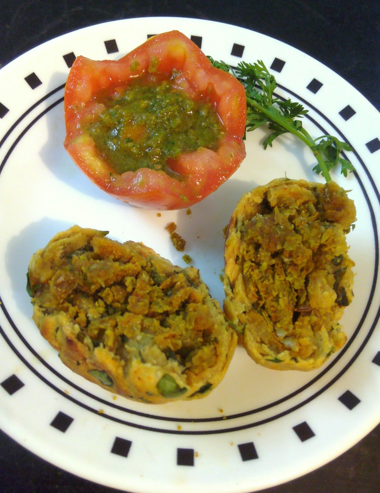 Go Green : Methi masala baati stuffed with peas