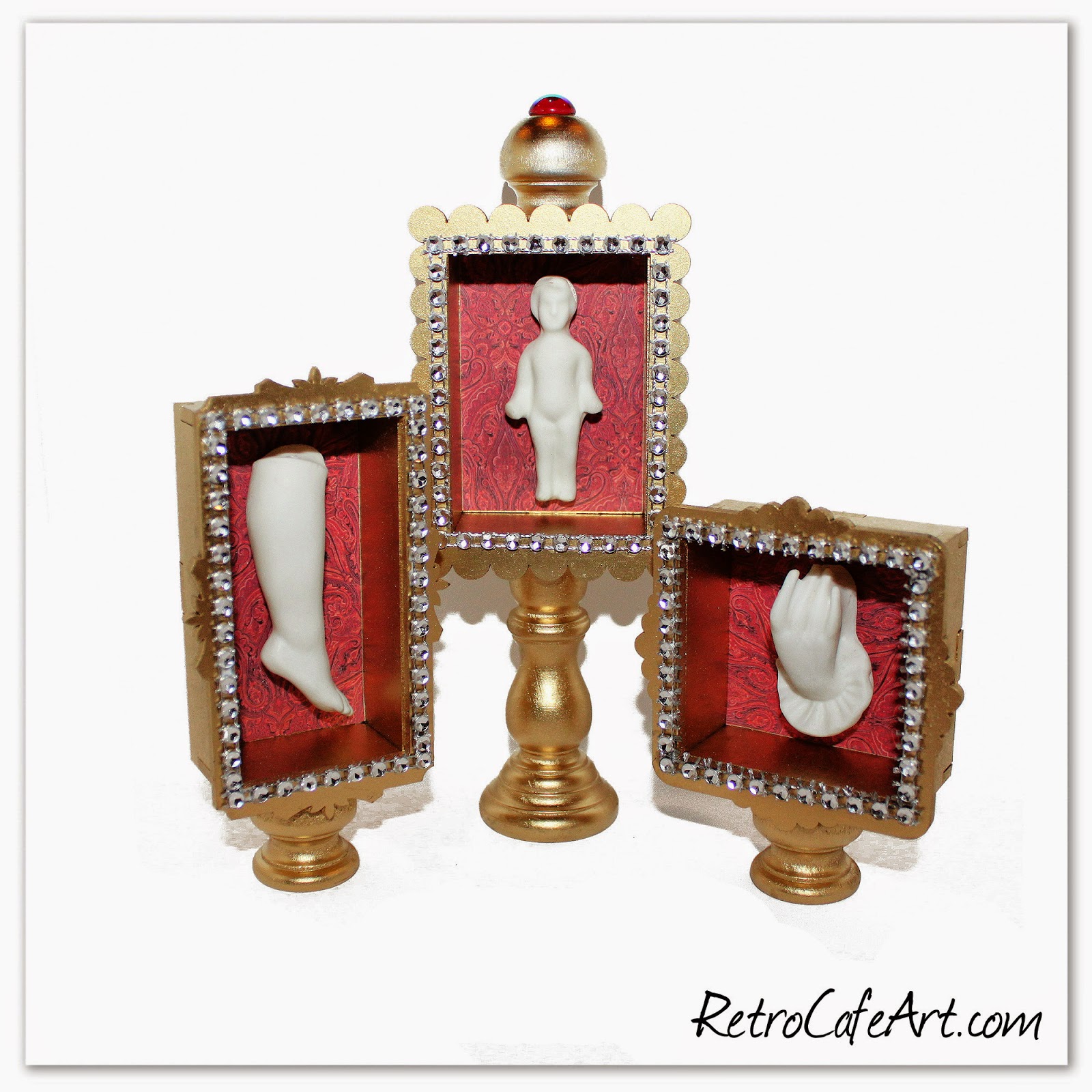 Retro Café Art Gallery: SIX New Mini Framed Shrine Kits + a Tutorial‏