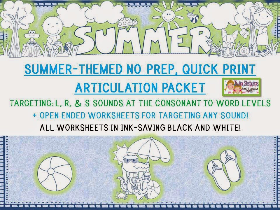 Twin Speech, Language & Literacy LLC: SUMMER THEMED BUNDLE-NO PREP ...