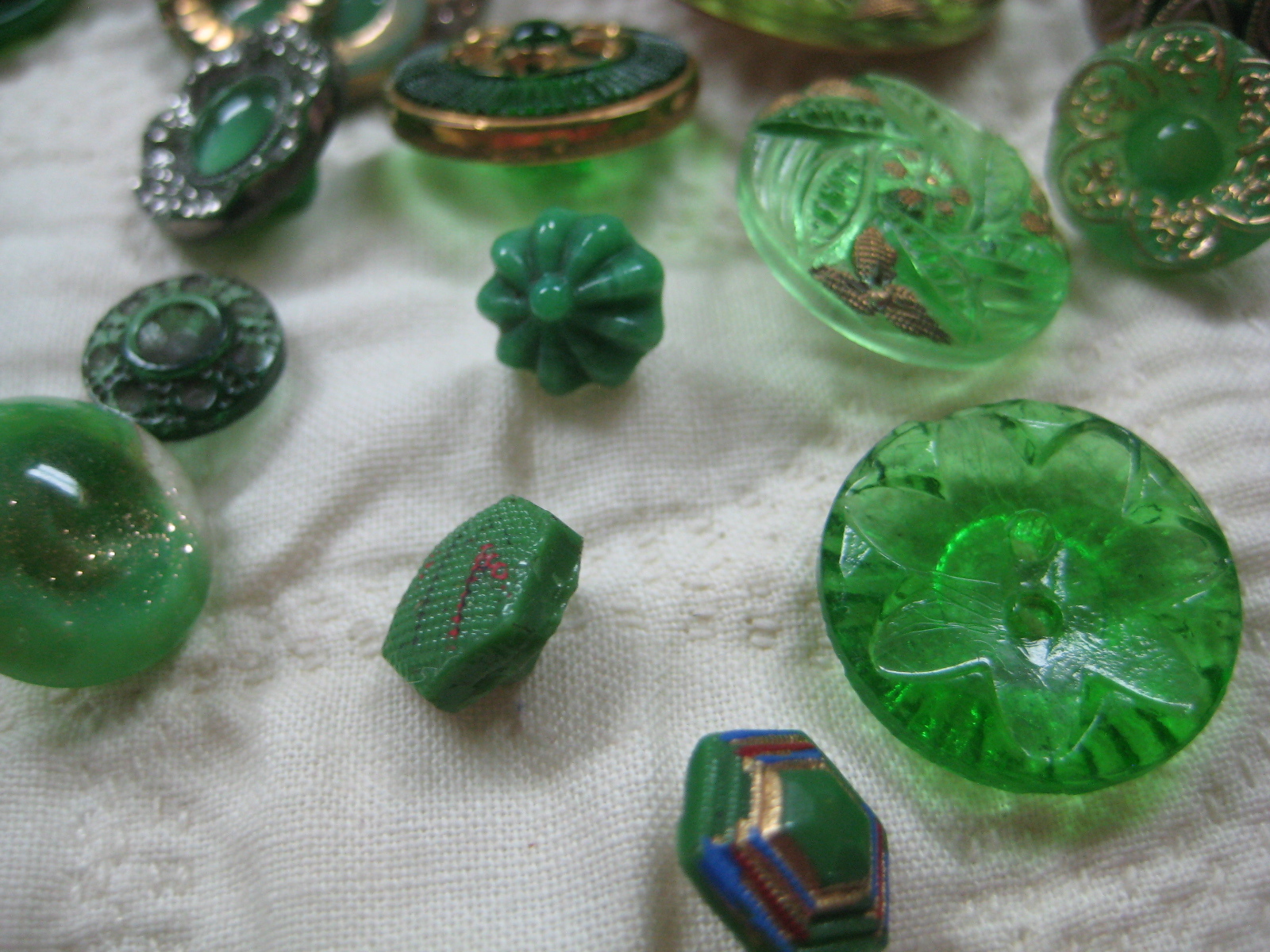 Bird Nest On The Ground: "A Green Glass Button Collection"