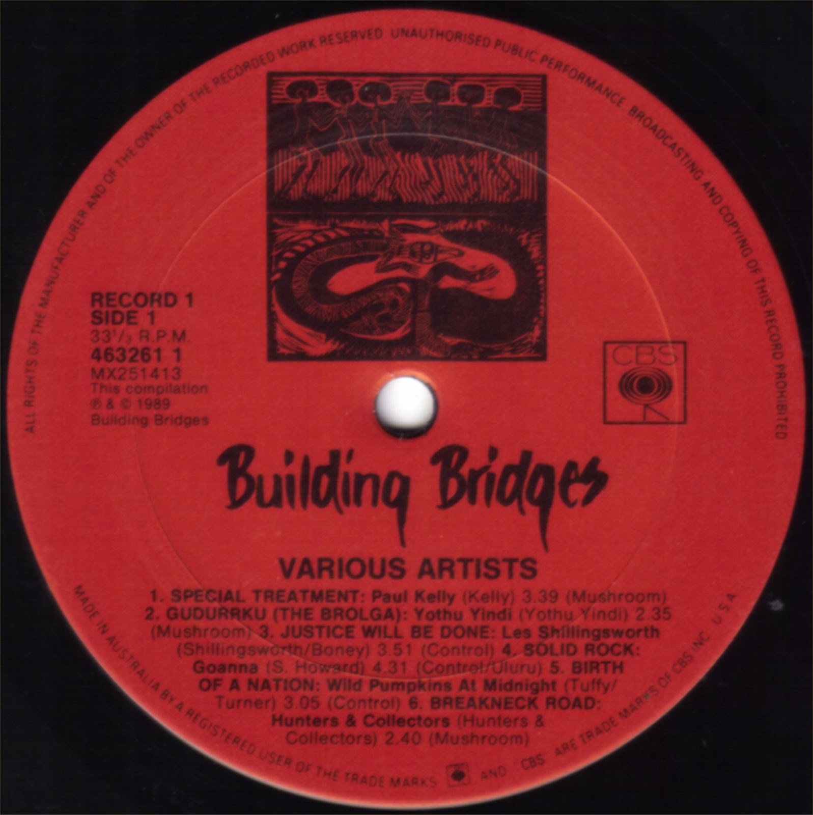 Rock On Vinyl: Various Australian Artists - Building Bridges (1989)