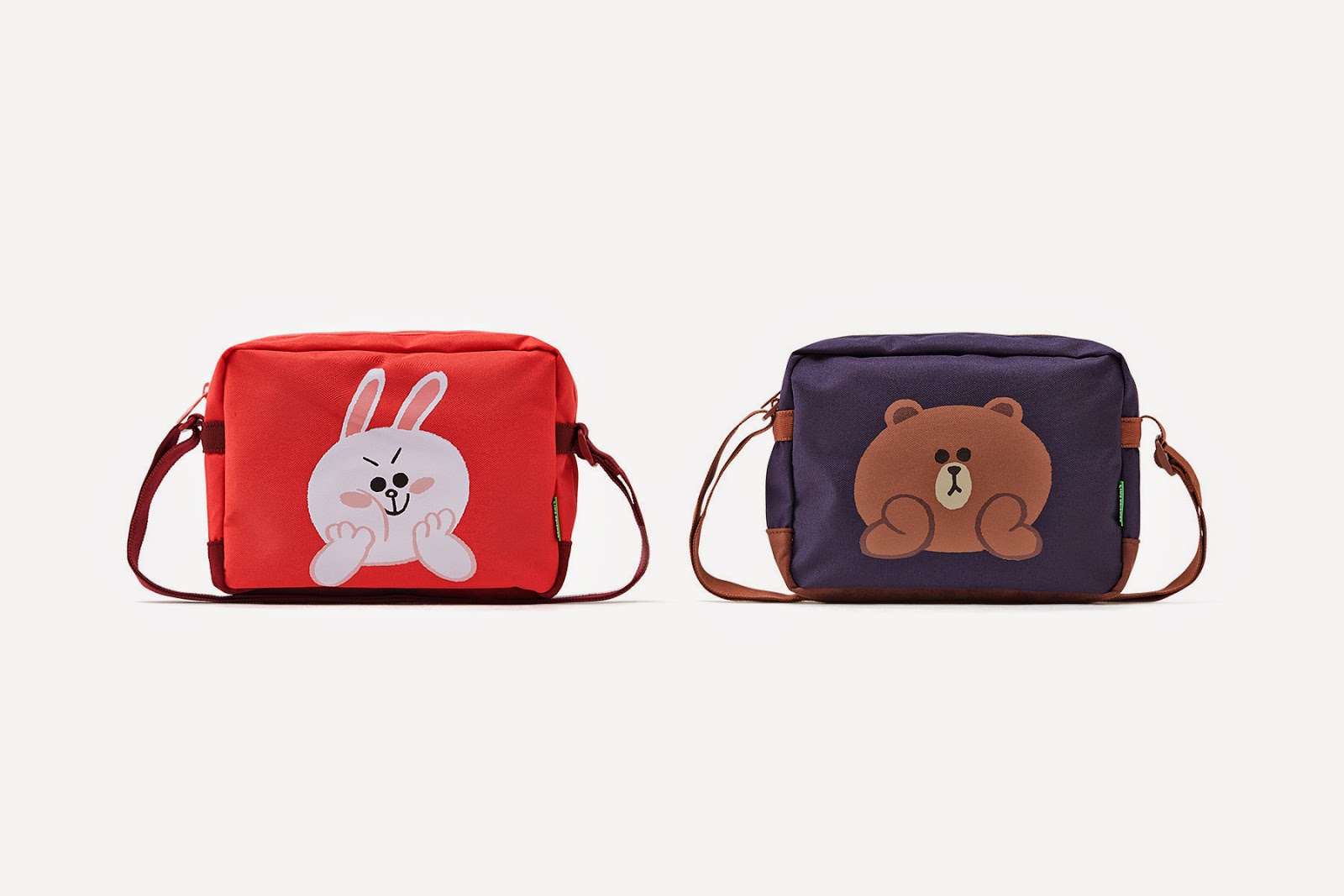 LINE FRIENDS BROWN CONY Character Messenger Kids Medium Shoulder Bag ...