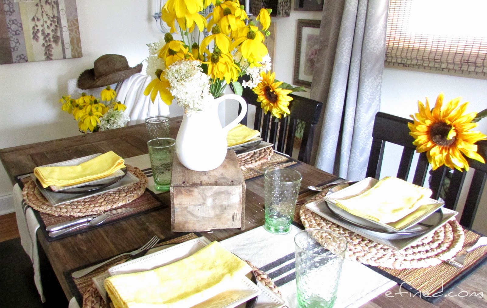 Country Yellow & Cream Tablescape | Rustic & Refined