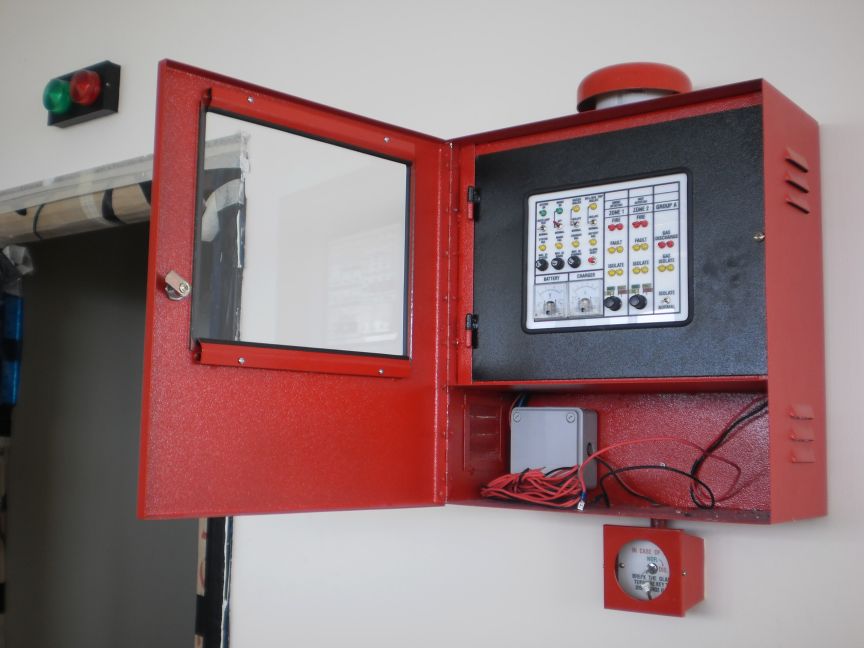 Building Mechanical Engineering Services: Server room fire alarm panel