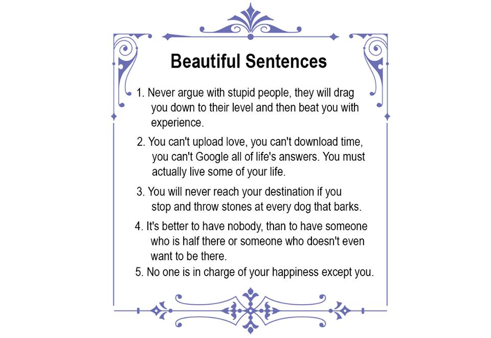Teacher Neidinha Franca: Beautiful Sentences Collection
