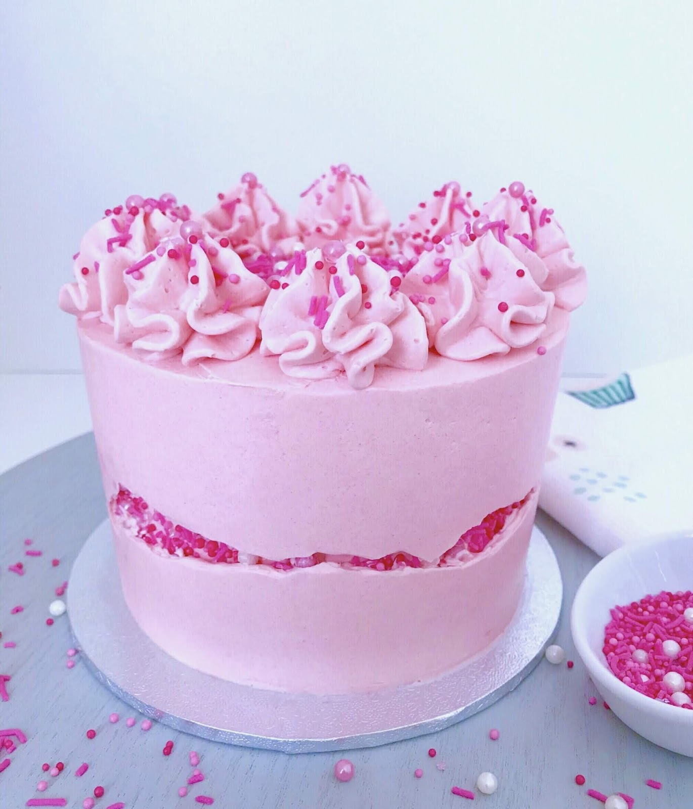 Pink Fault Line Cake