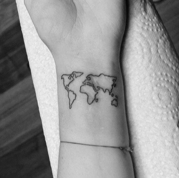 230+ Cool World Map Tattoos Designs (2019) Geography, Continent ...