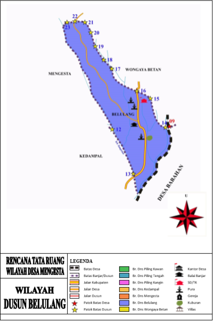 Peta Banjar Dinas Di Desa Mengesta, Kecamatan Penebel, Kabupaten ...