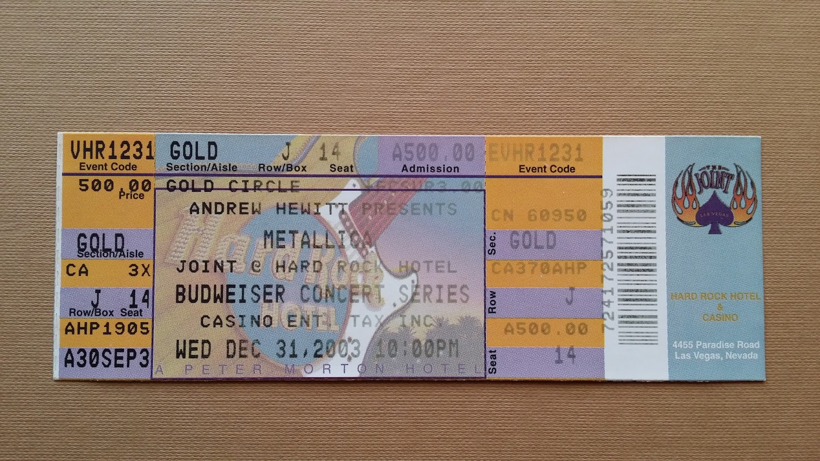 Metallica Tickets Collection: New Year's Eve with Metallica