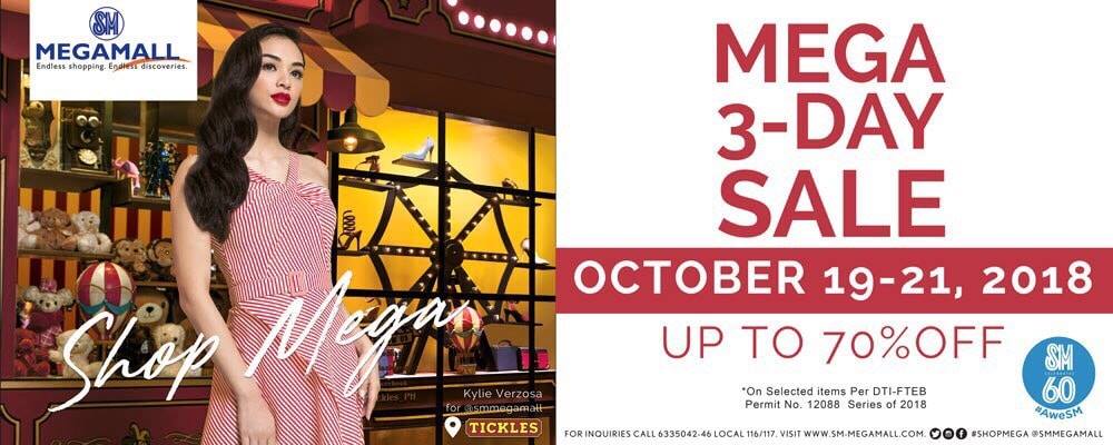 Manila Shopper: SM Megamall 3-day SALE: Oct 2018