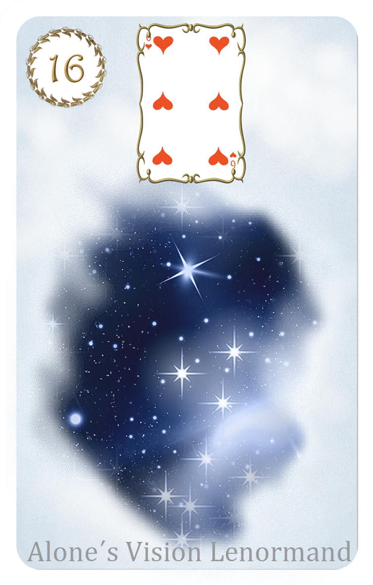 Sha-Lenormand: 16 - Звезда - Star - 6 ♥