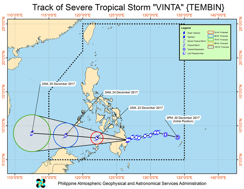 'Bagyong Vinta' PAGASA latest weather update December 22, 2017