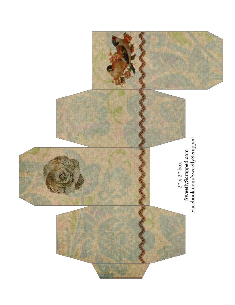 Sweetly Scrapped: Free Printable Favor Box, 2" x 2", Vintage Look