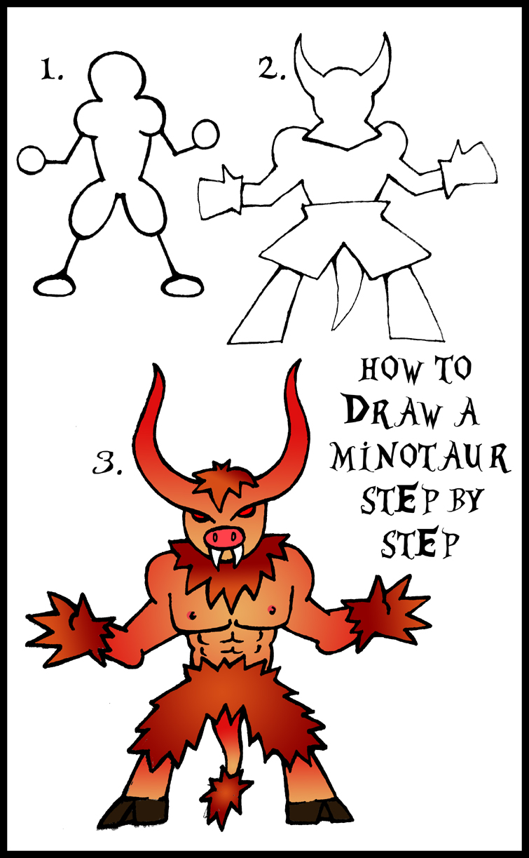 Simple Minotaur Drawings