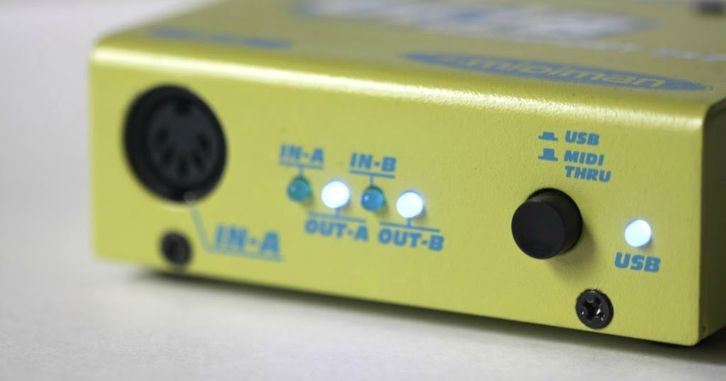 MATRIXSYNTH-B: MIDIMAN - USB MIDISPORT 2x2 with Blue LED Modifcation