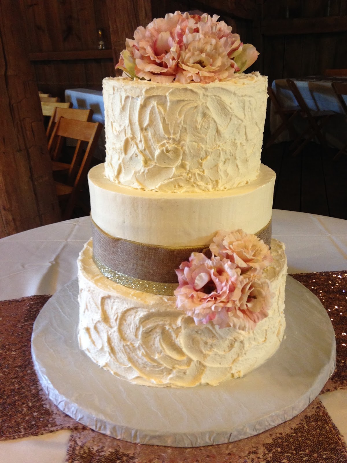 Country Cupboard Cakes: Gold Rustic Wedding cake