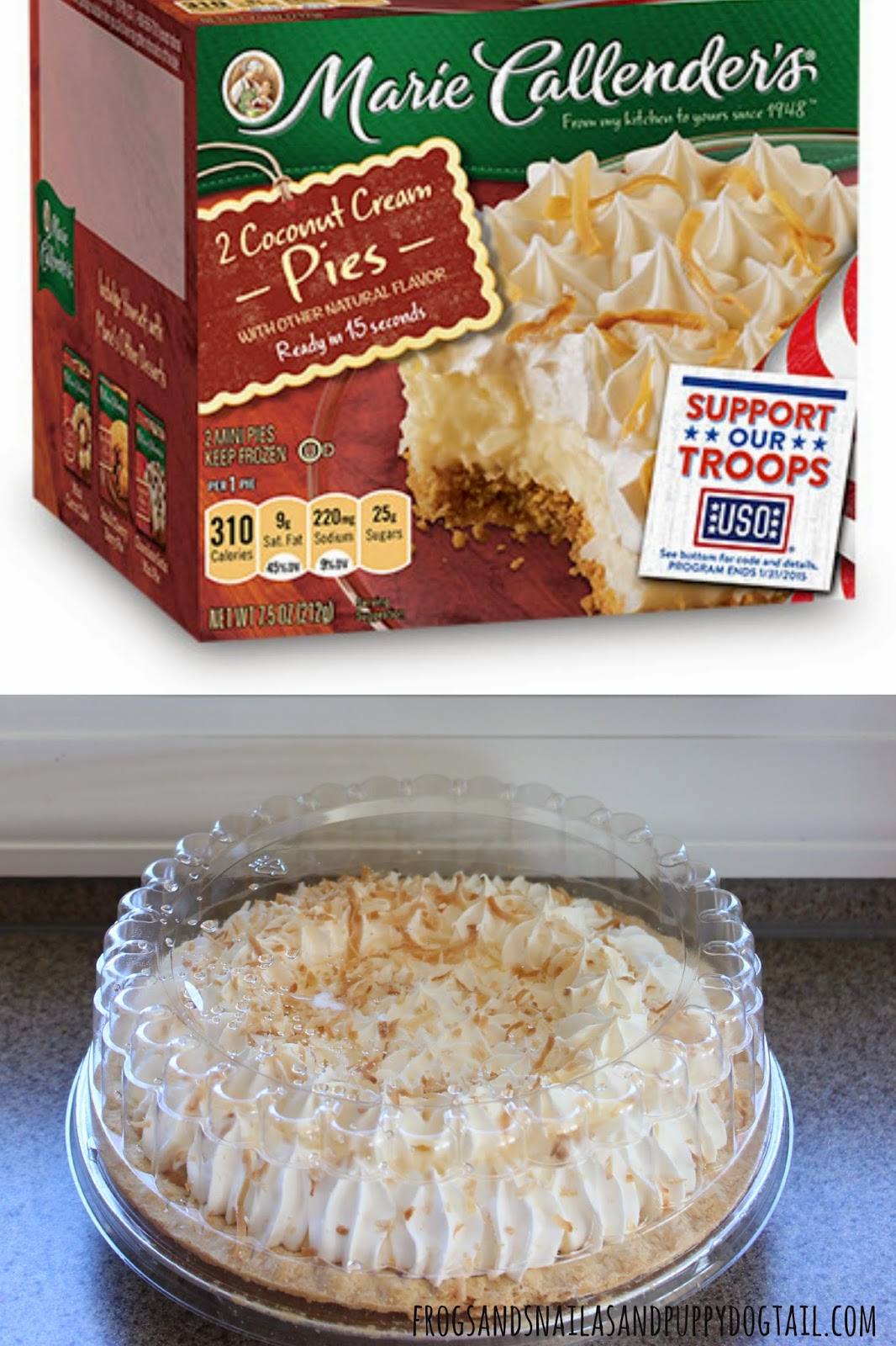 Snowman Pie from Marie Callender Coconut Cream Pie - FSPDT