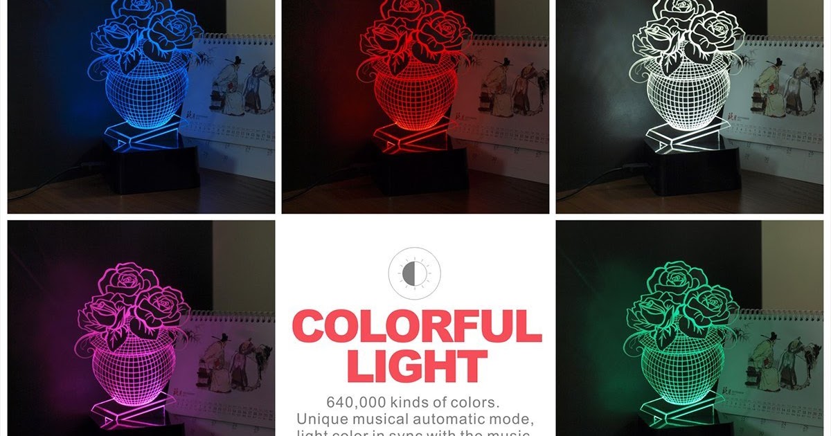 Smart LED 3D TABLE LAMP ROSE