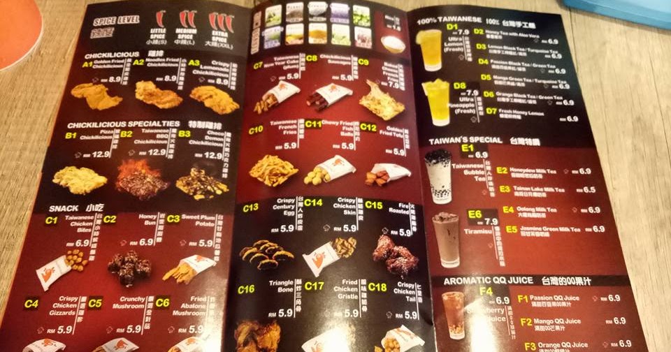 Chickilicious Miri MENU Preview - Miri Food Sharing