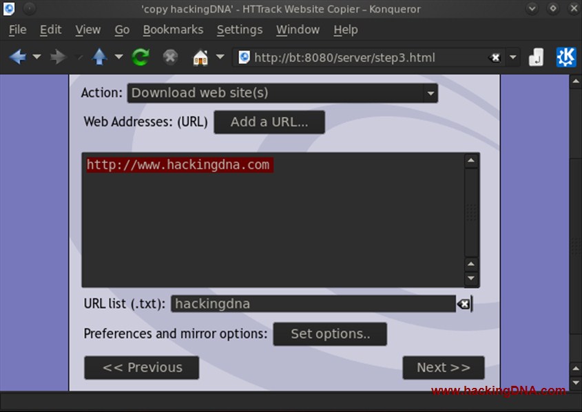 HackingDNA: Web Httrack::Web Copier