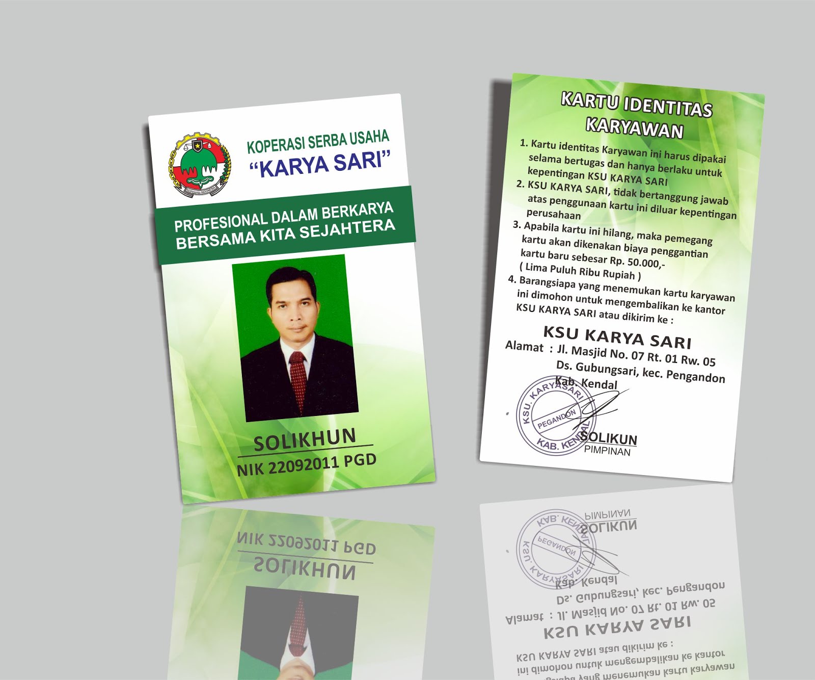 koleksi hasil desain id card
