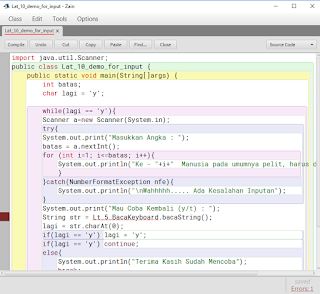 Java Script: Membuat Coding Demo For input Menggunakan BlueJ