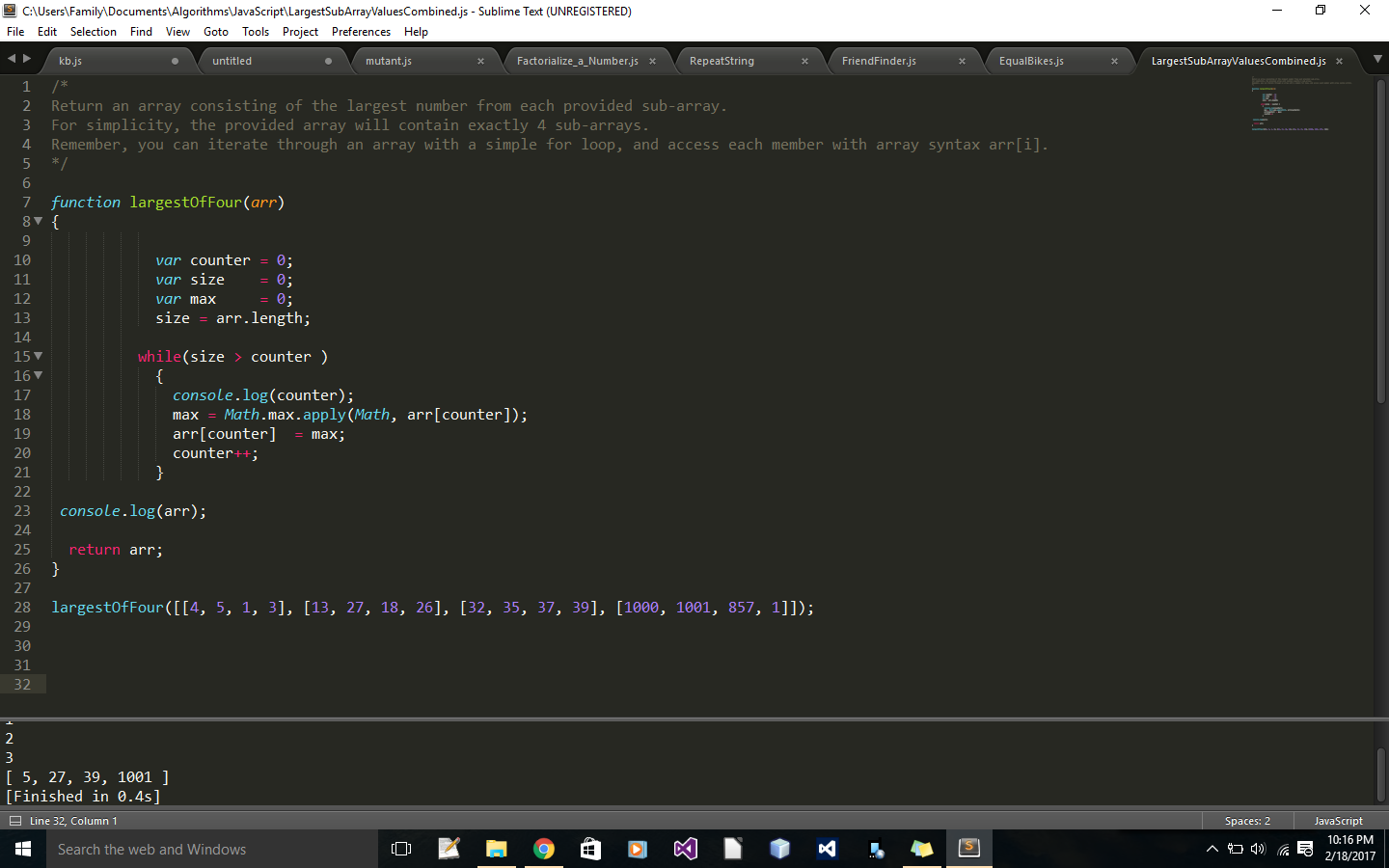 Coding, coding, and more coding….: Algorithms