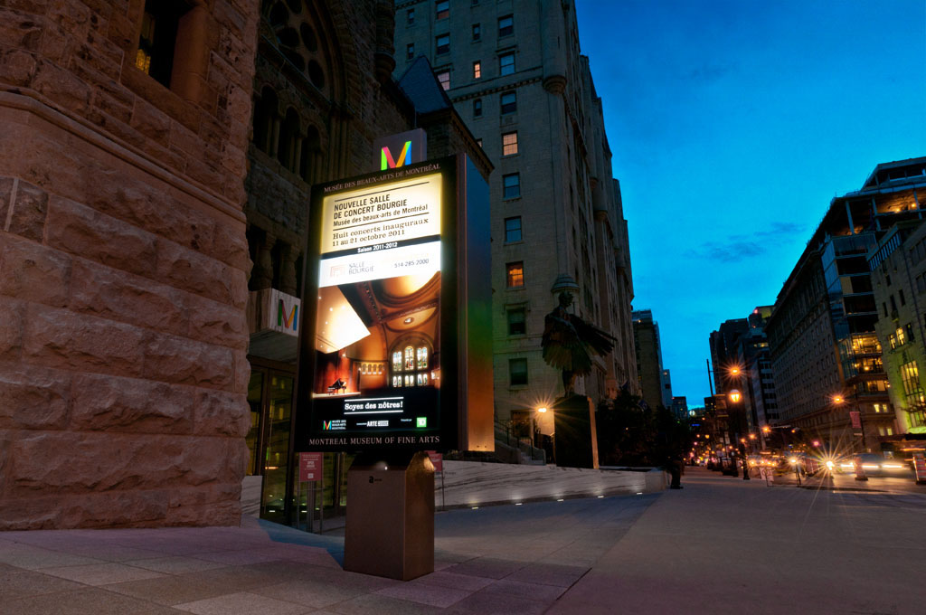 Astral OOH testing digital columns in Montreal