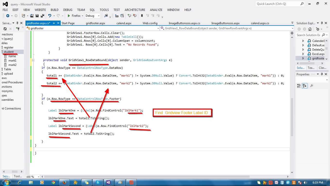 Sum(Total) of GridView Columns Total in Footer Row Display in Asp.Net ... Sum(Total) of GridView Columns Total in Footer Row Display in Asp.Net ...