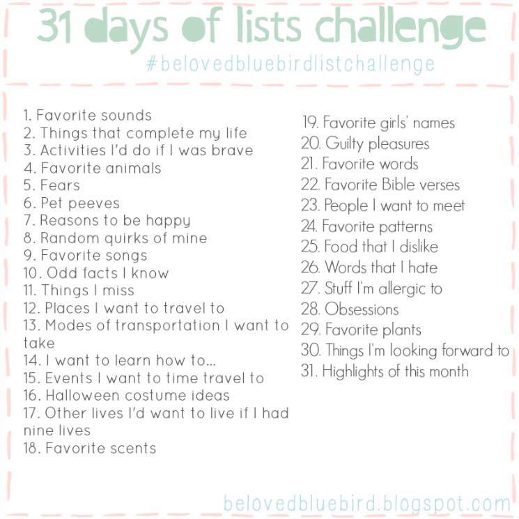 Blog Elle 31 Days Of Lists Challenge blog-elle-31-days-of-lists-challenge