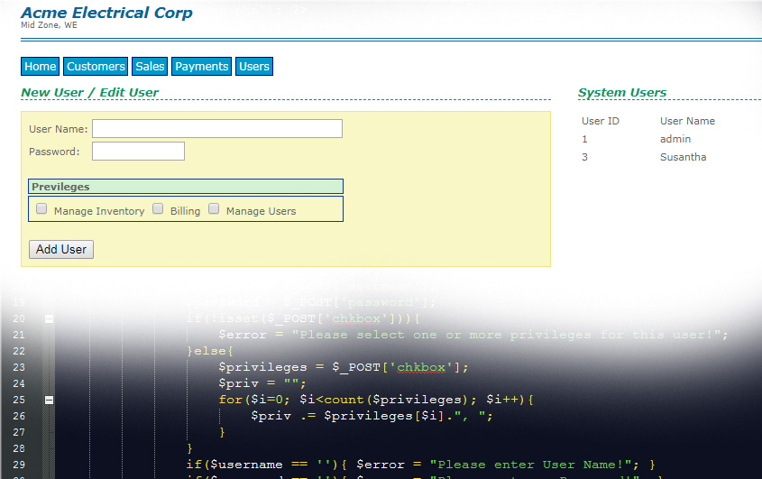 Create, Edit and Delete Users (Manage Users) ~ PHP