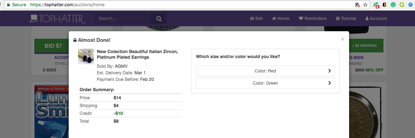 Tophatter Super Discount Auction Variety of Products and Jewelry Review.