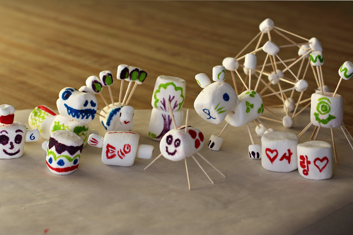 "We do it the Hard Way": Painted Marshmallow Creatures