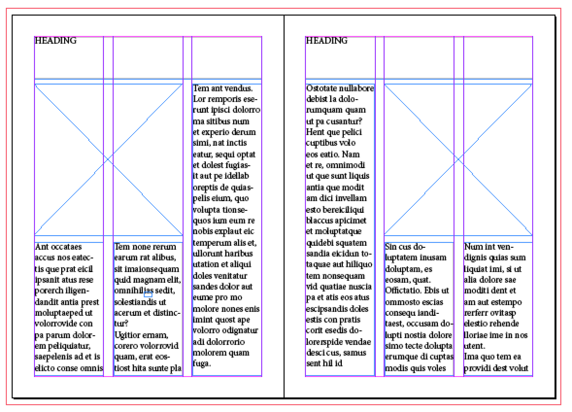 Design Practice: Grid layouts: InDesign