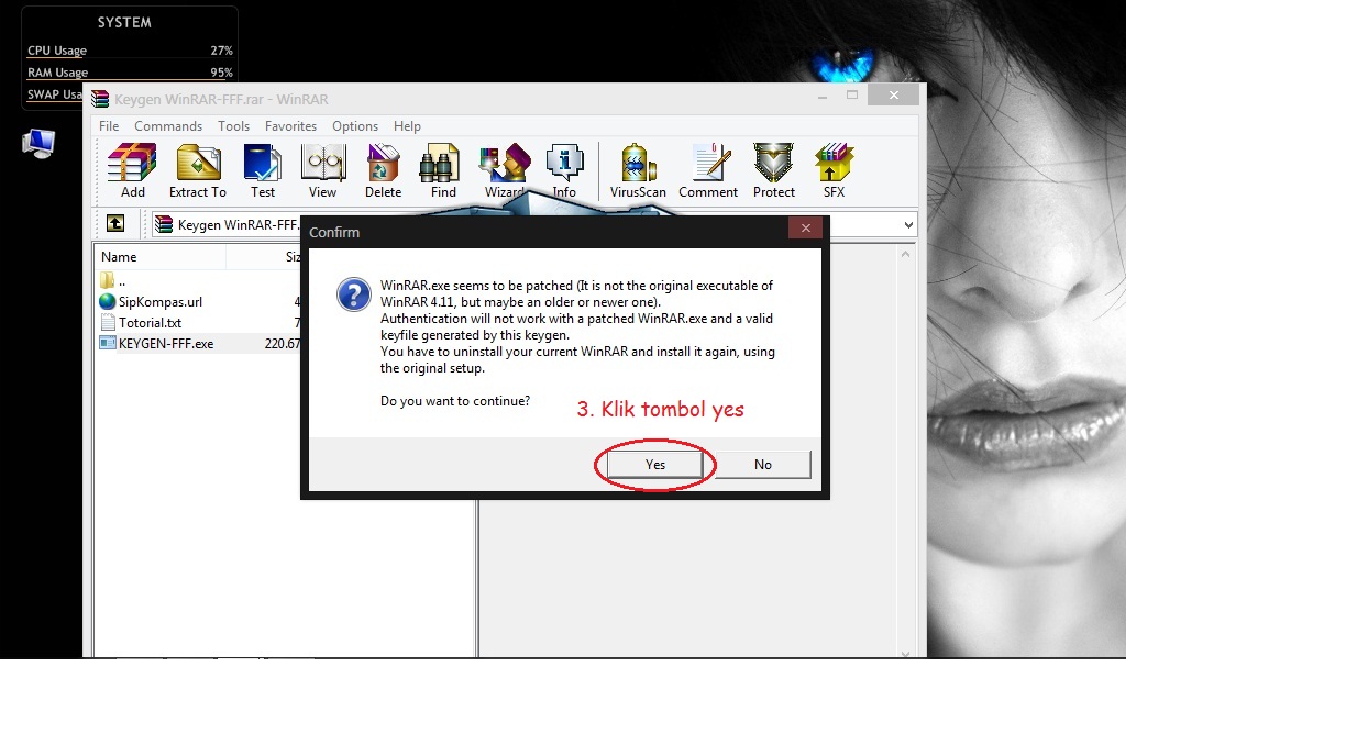 Cara Menggunakan Keygen WinRar FFF