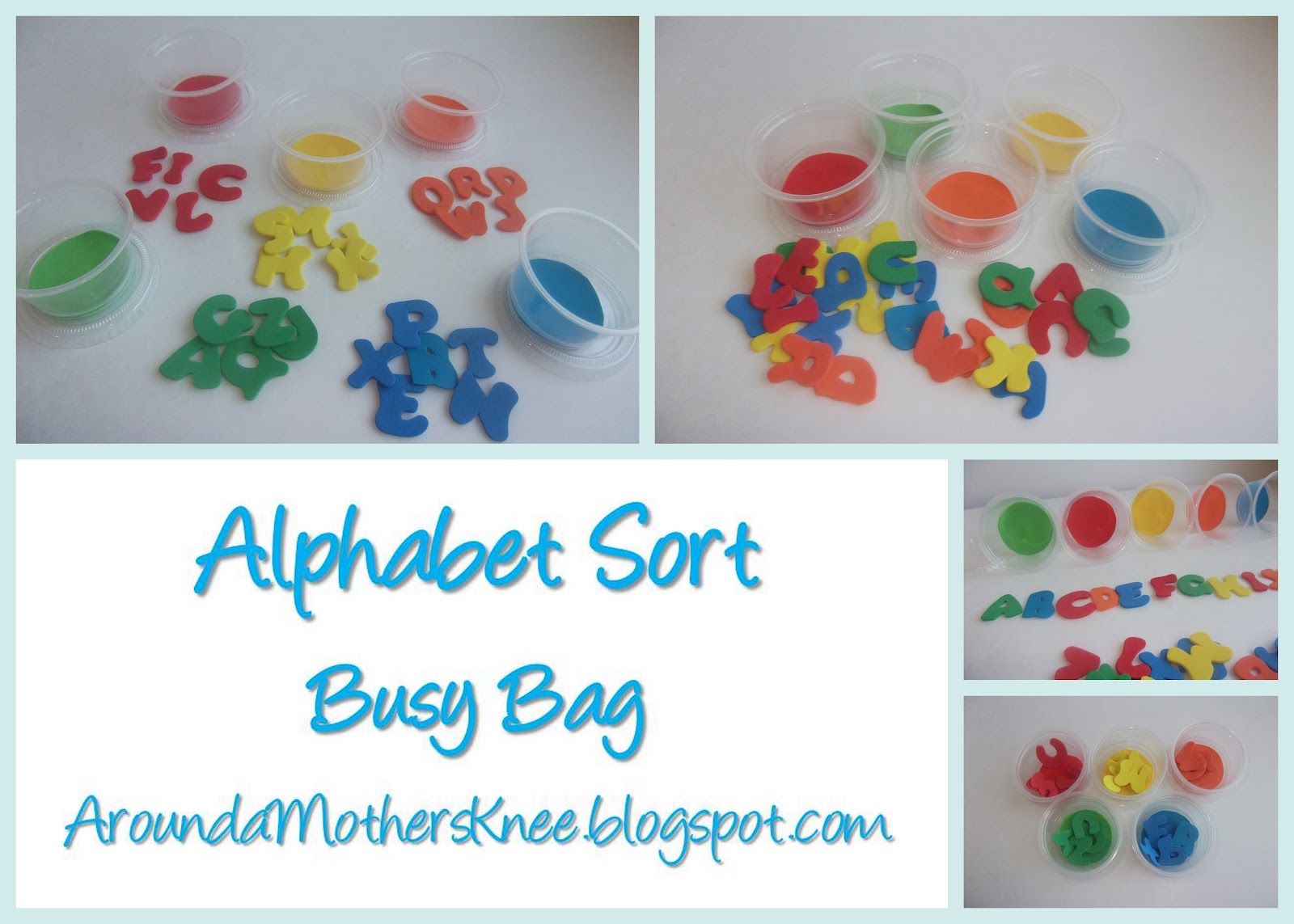 Around a Mother's Knee: Alphabet Sort Busy Bag