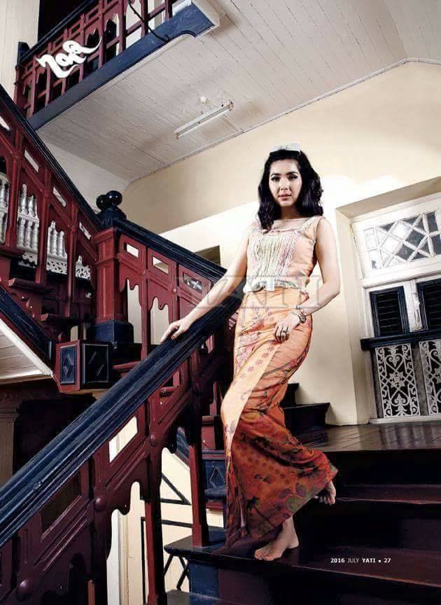 Chit Thu Wai In Myanmar Dress Fashion Photoshoot for YATI magazine