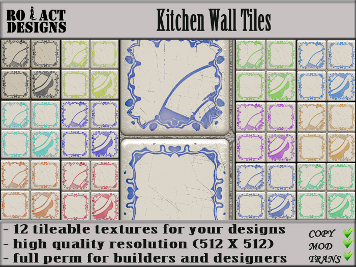Ro!Act Designs: Ro!Act Designs 12 Kitchen Wall Tiles
