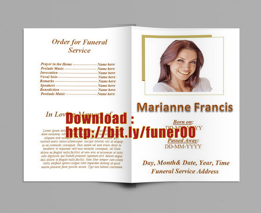 Programme des Funérailles Template Télécharger