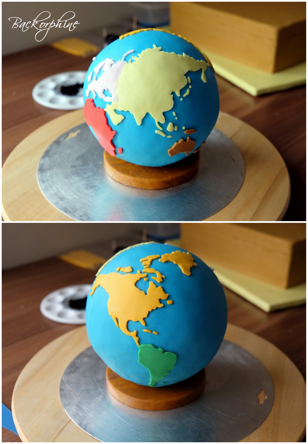Backorphine: 3D Weltkuchen - 3D earth cake