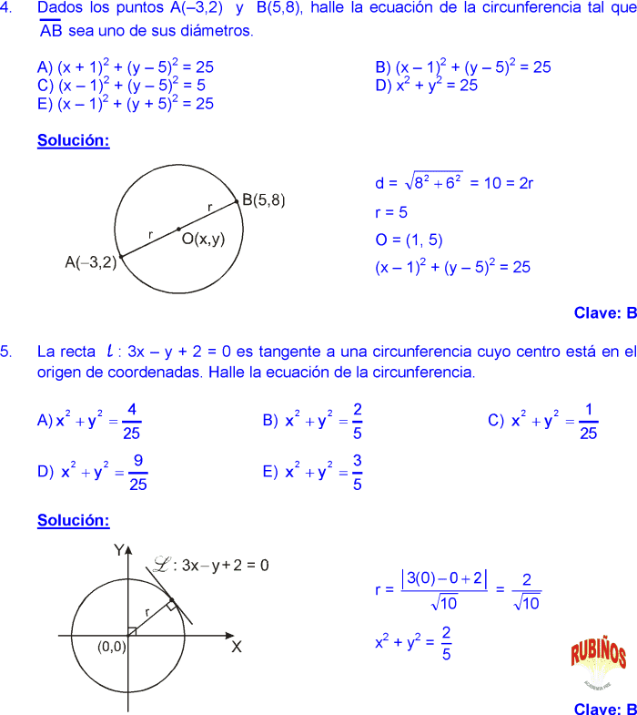 ECUACION DE LA CIRCUNFERENCIA EJERCICIOS RESUELTOS PDF