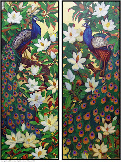 Annie's Current Paintings: Peacocks Elephants India Oh MY