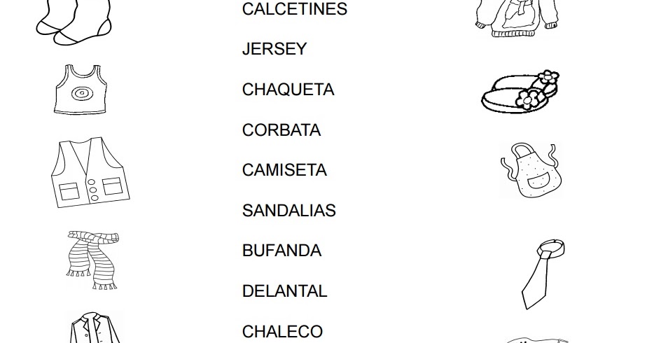 Descubrir, aprender y divertirse.: "Ficha de la ropa"