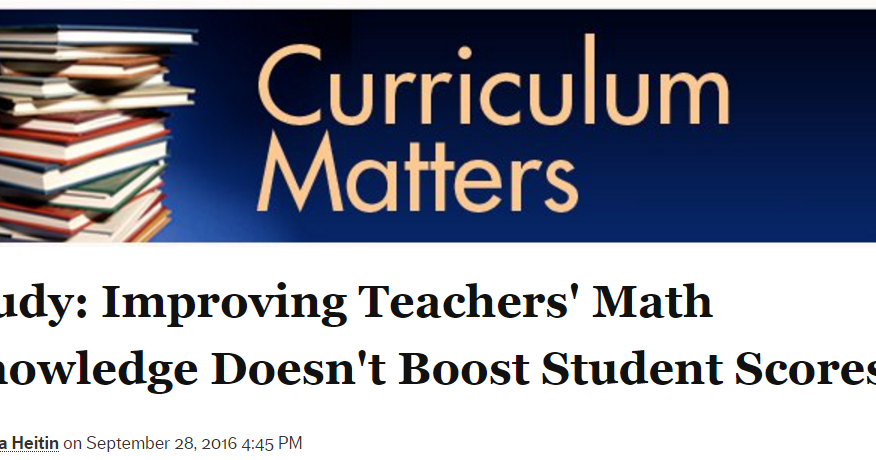 Content Knowledge Is Important in Teaching