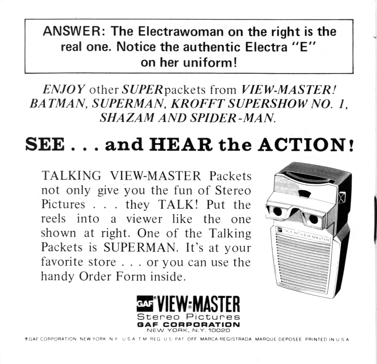 TEMPLE OF SCHLOCK: View-Master: ELECTRA WOMAN AND DYNA GIRL