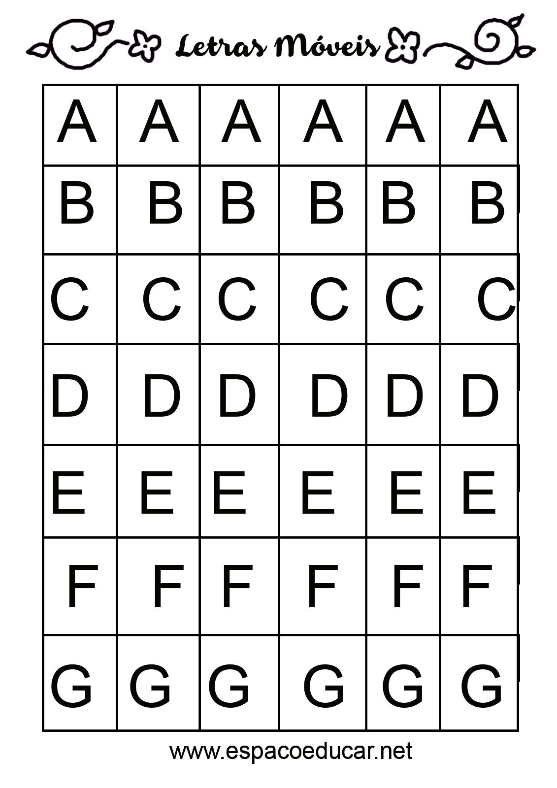 Letras Movel Para Imprimir - RETOEDU