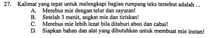 Kalimat Rumpang Pada Teks Prosedur