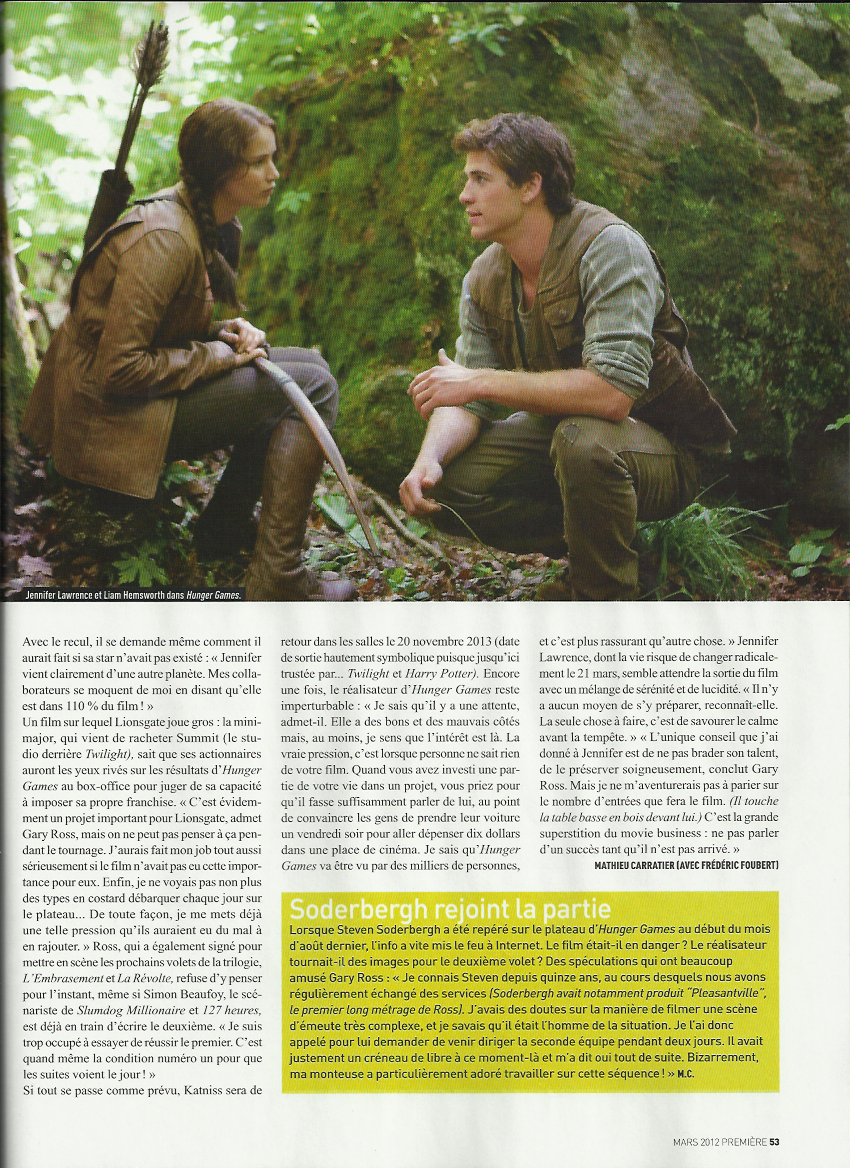 The Hunger Games France: Hunger Games dans le magazine Première