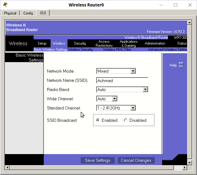 Cara Konfigurasi Wireless router pada Cisco Packet Tracer - Achmuh